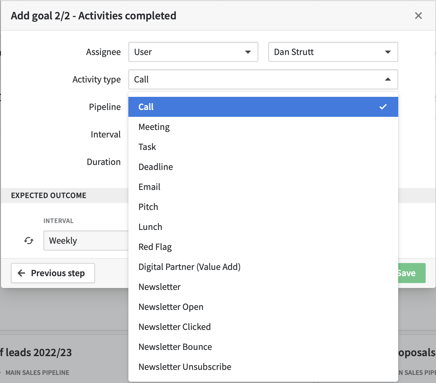 How to set Sales and Activity Targets in Pipedrive